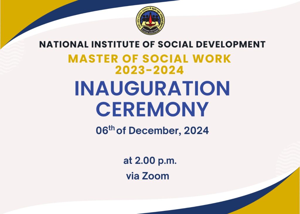 Master of Social Work 2023 – 2024 Inauguration Ceremony – National ...