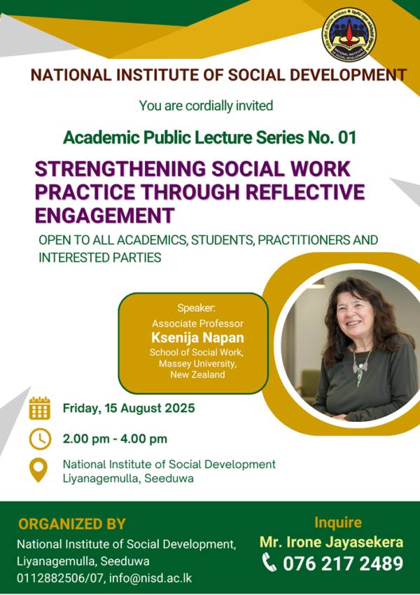 Public Lecture Series No – 01 – National Institute of Social ...